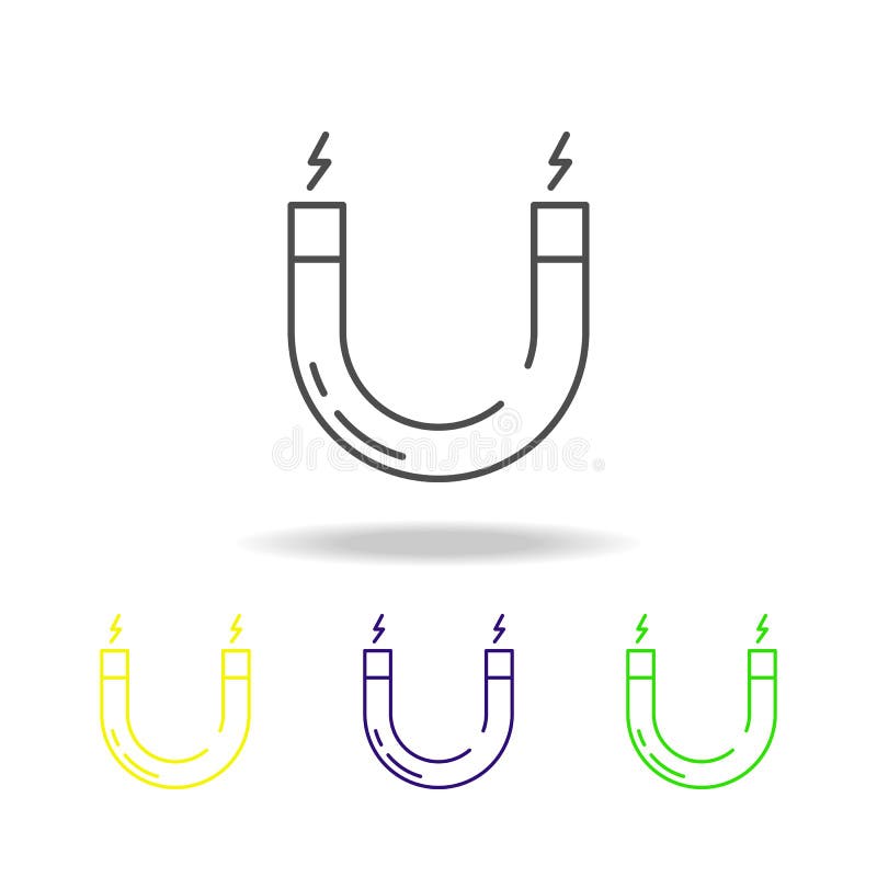 Magnet Colored Icons. Element of Science Illustration Stock ...