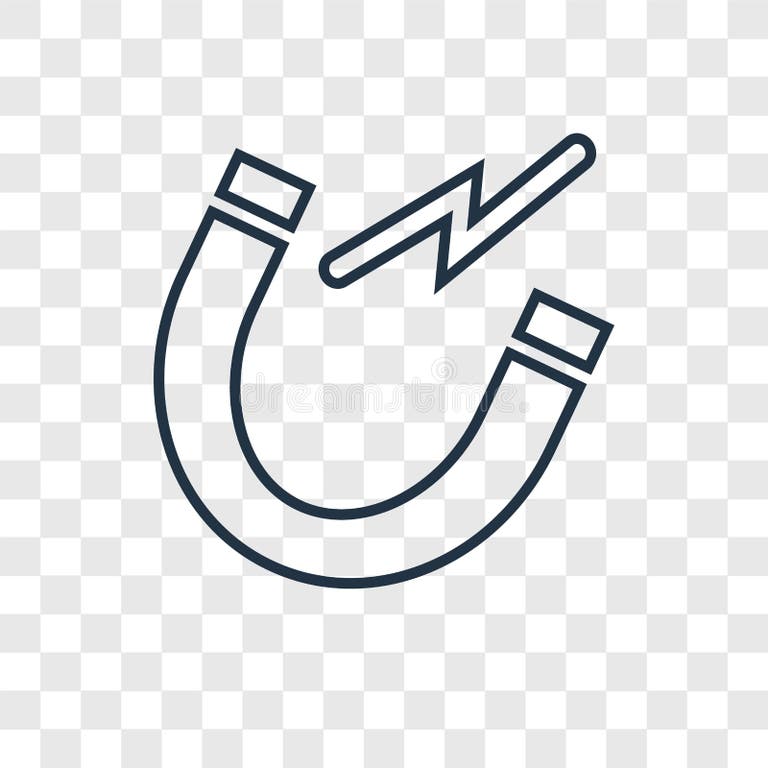 Magnet Concept Vector Linear Icon Isolated on Transparent Background ...