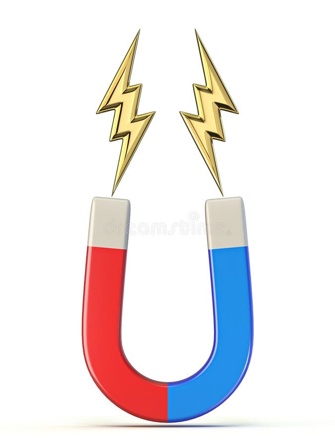 Red and Blue Horseshoe Magnet, Side View 3D Stock Illustration ...