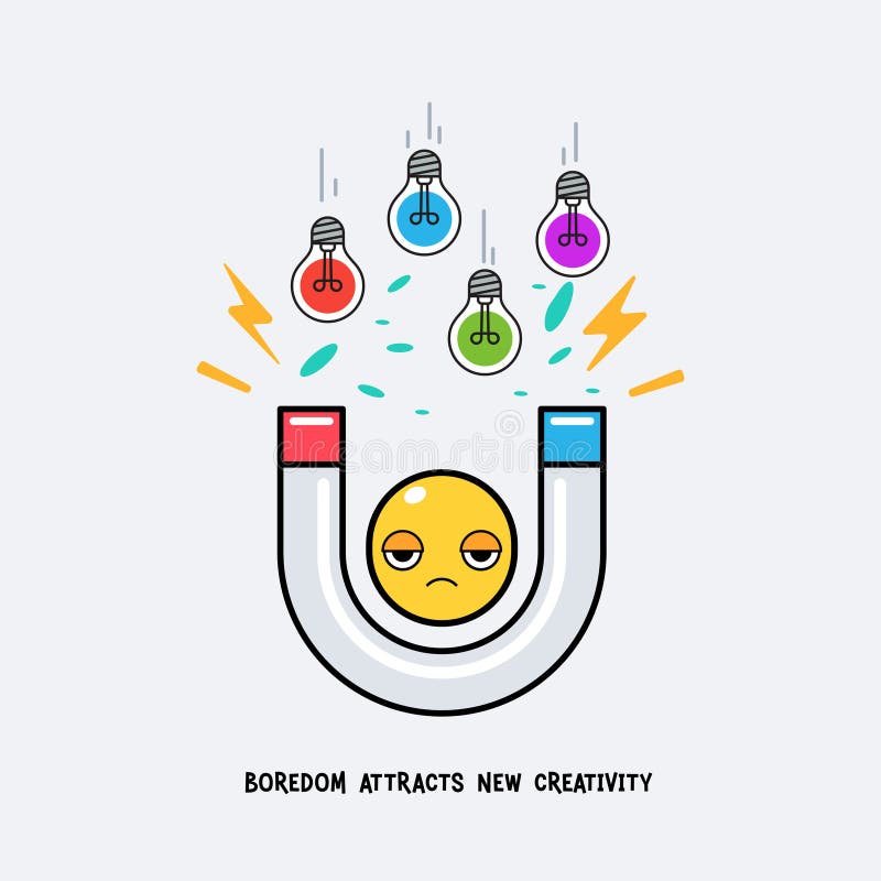 The Magnet with the Emoticon of a Bored Face Stock Illustration ...