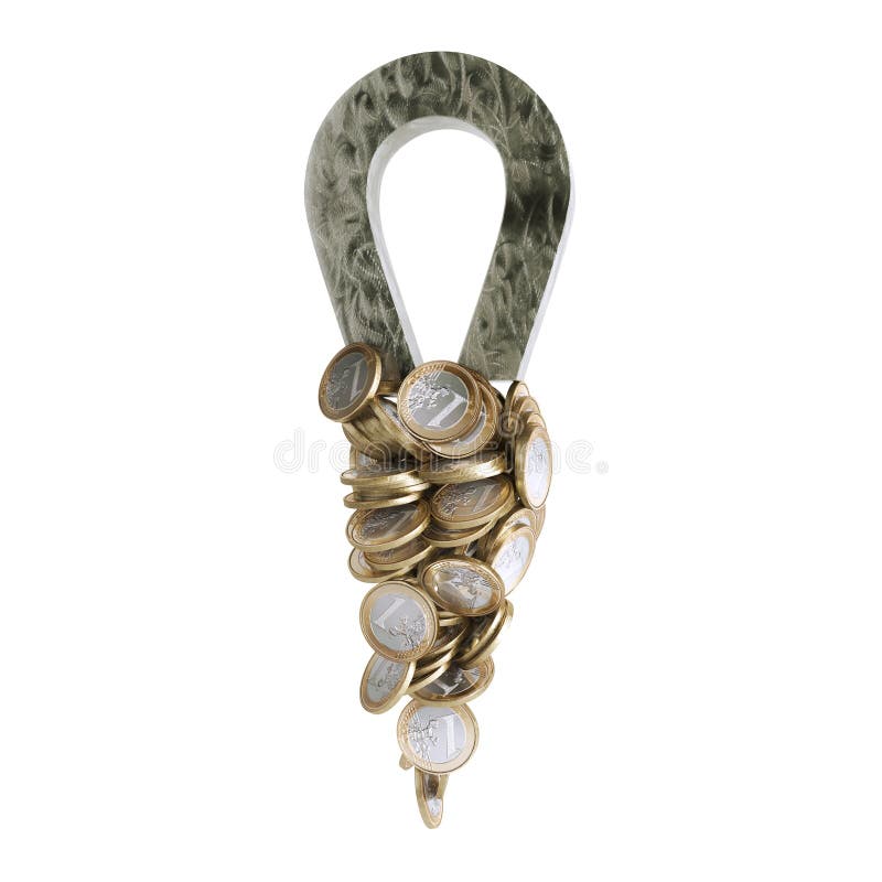 Magnet with Euro Coins Isolated on White (Concept) Stock Image - Image ...
