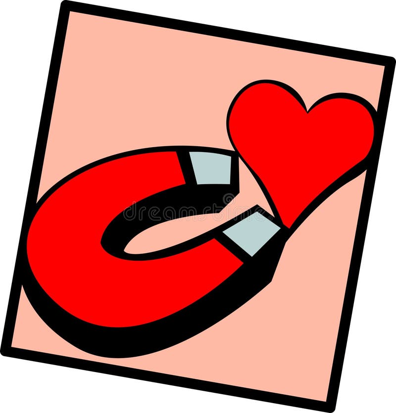 Magnet and Heart Vector Illustration Stock Vector - Illustration of ...