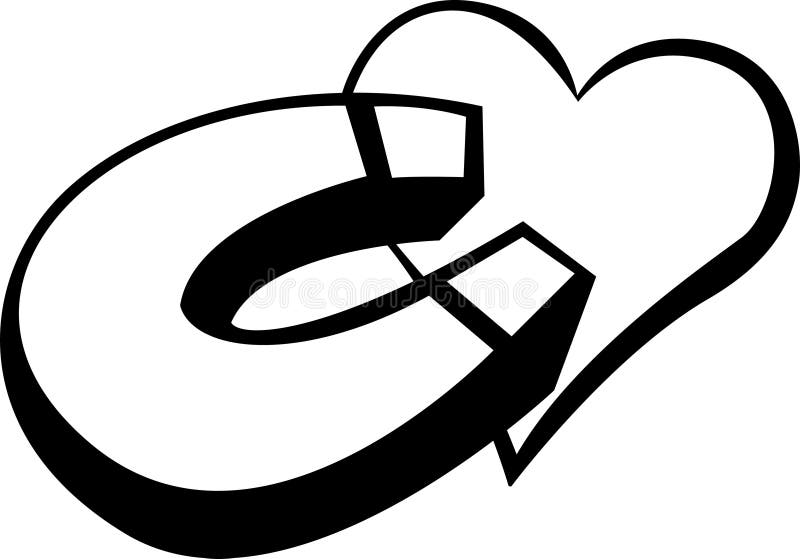 Magnet and Heart Vector Illustration Stock Vector - Illustration of ...