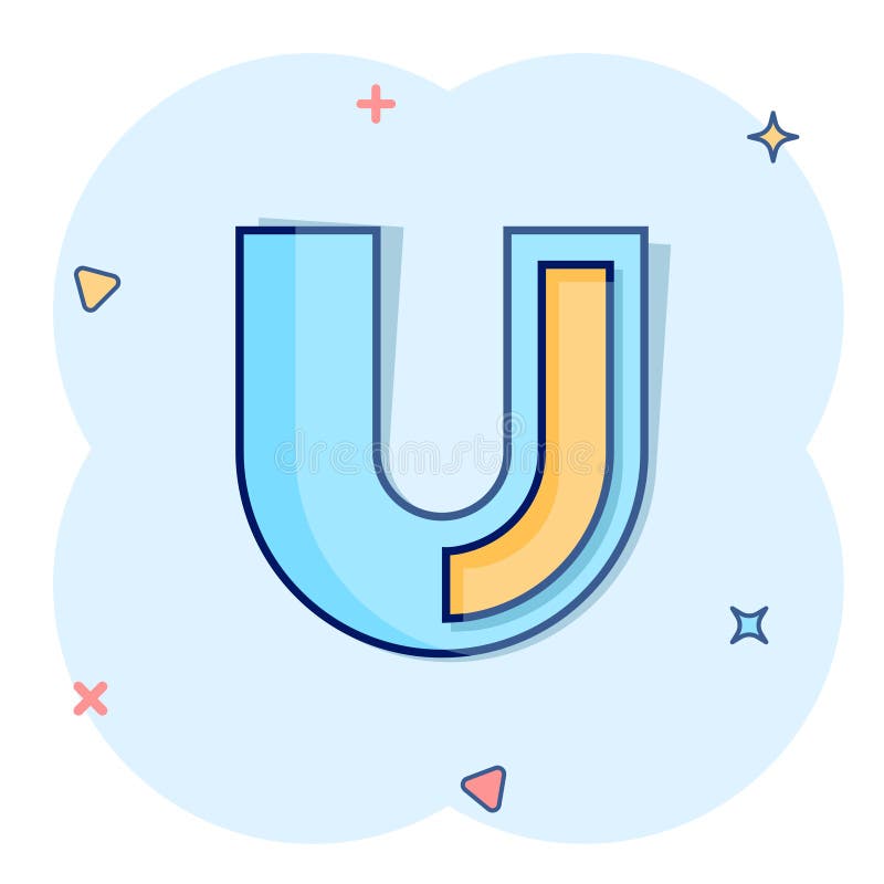 Magnet Icon in Comic Style. Attract Cartoon Vector Illustration on ...