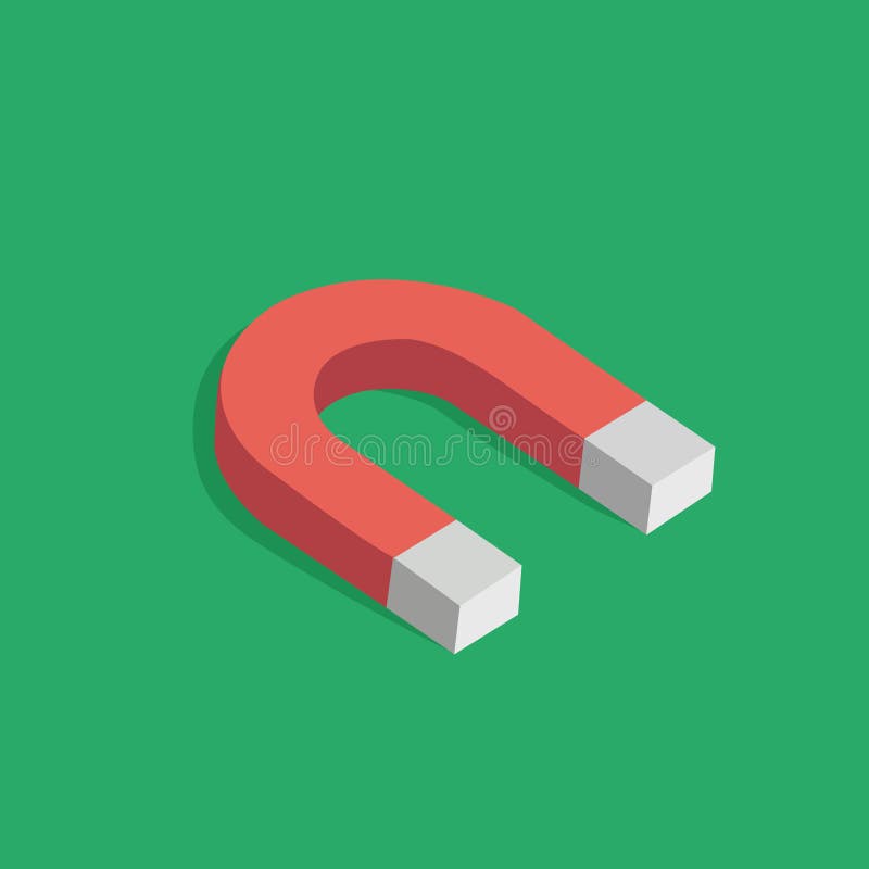 Magnet Icon on Green Background Vector Illustration Stock Illustration ...