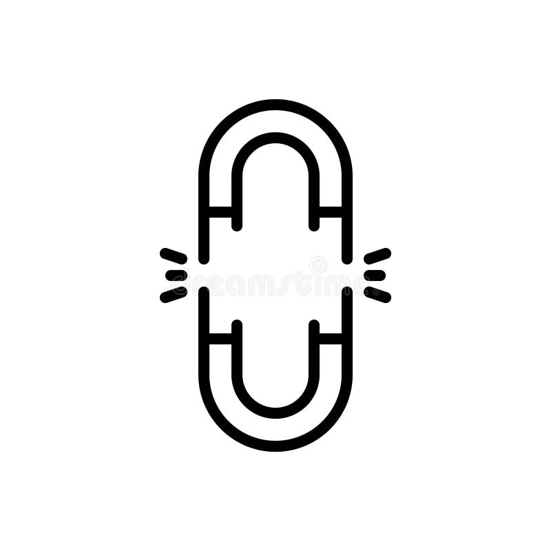 Black Line Icon for Magnet, Lodestone and Magentic Stock Illustration ...