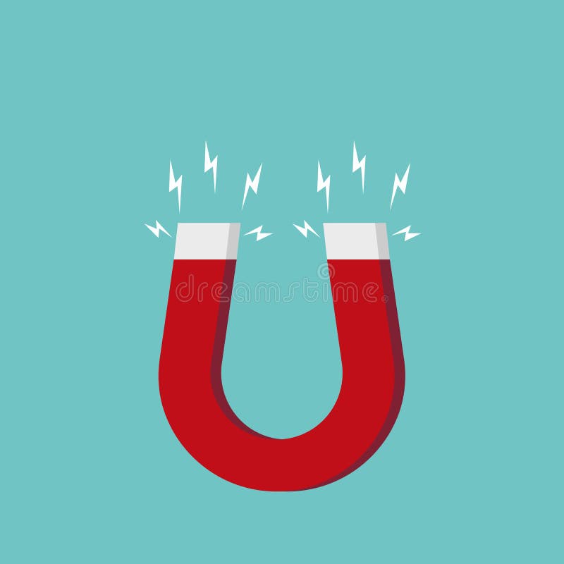 Magnet Icon Red Colored. Magnet in Flat Style Isolated Background Stock ...