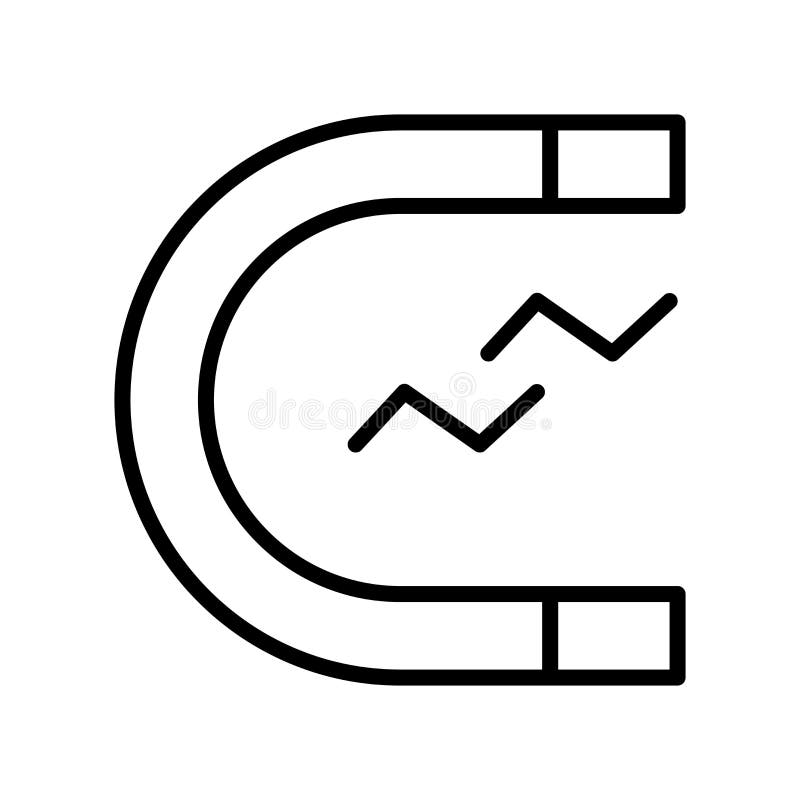 Magnet Icon Vector Isolated on White Background, Magnet Sign , Line and ...