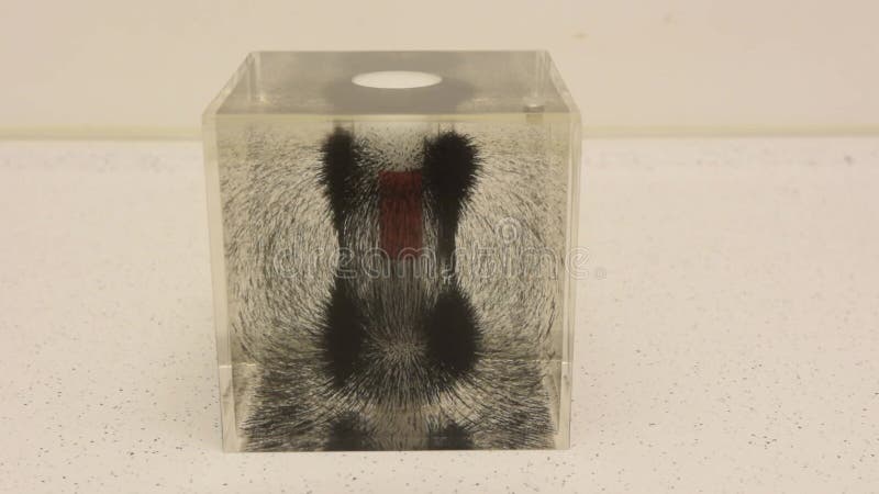 Magnet with Iron Dust in a Cube Stock Video - Video of experiment ...