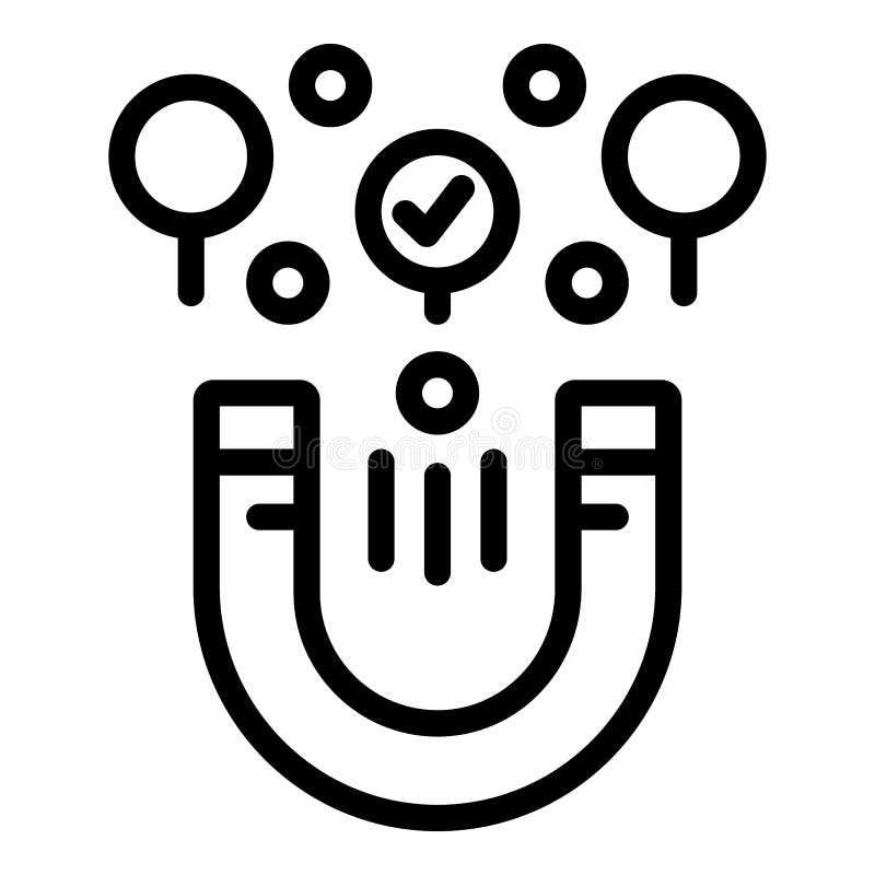 Magnet Key Point Icon Outline Vector. Main Conclusion Stock ...