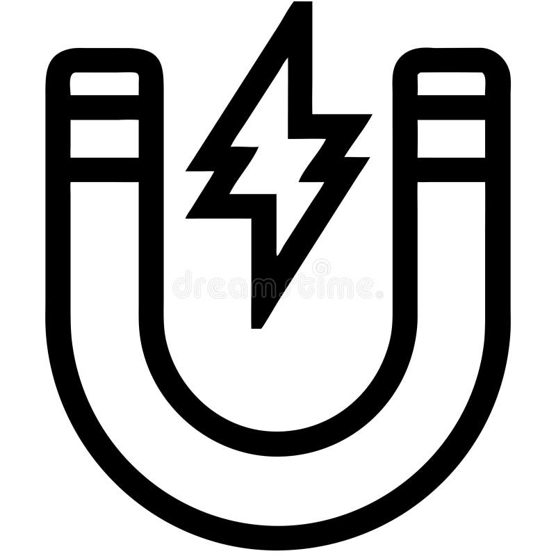 Magnet Lightning Bolt Symbol Vector for Technology and Energy Concepts ...