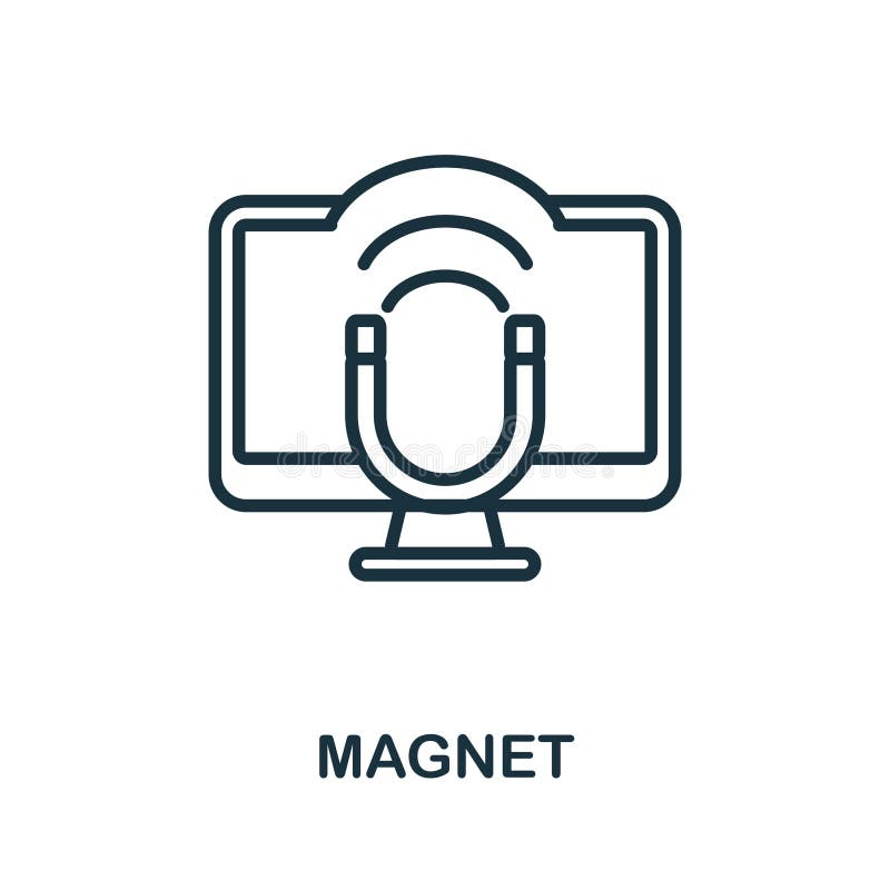 Magnet Line Icon. Monochrome Simple Magnet Outline Icon for Templates ...