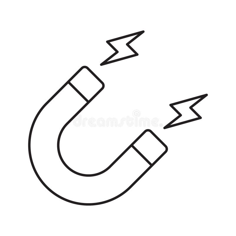 Magnet Line Icon. Magnet Symbol. Stock Vector - Illustration of design ...