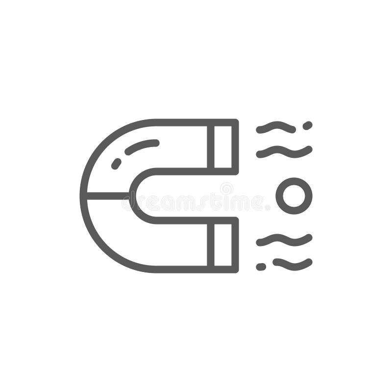 Magnet line icon. stock vector. Illustration of field - 146689284