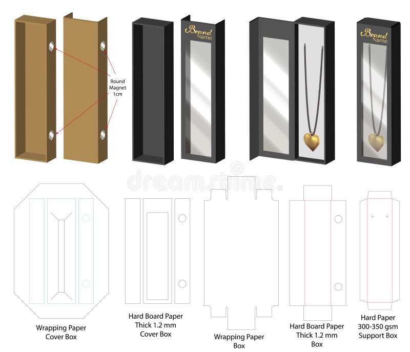 Rigid Magnet Box Template Internal Measurement 30x23+4cmand Die-cut ...