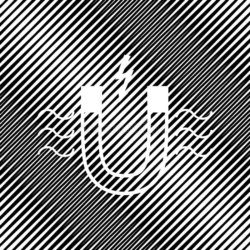 Magnet with Magnetic Force Indication. Vector. Icon Stock Illustration ...