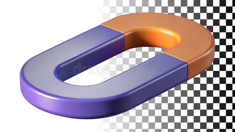 Red Magnet with Magnetic Power on Dark Blue Background. Concept for ...