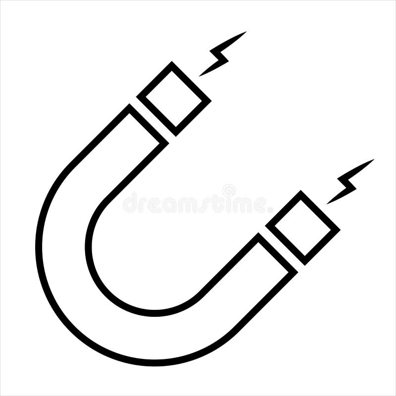 Magnet Outline Icon. Vector Illustration Stock Vector - Illustration of ...
