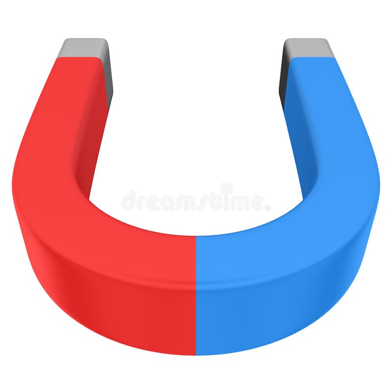 Glossy Polished Red and Blue Magnet on White Background Stock Vector ...