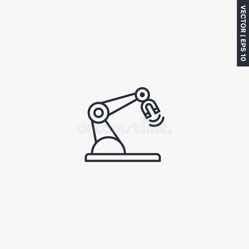 Magnet Robotic Hand, Linear Style Sign for Mobile Concept and Web ...