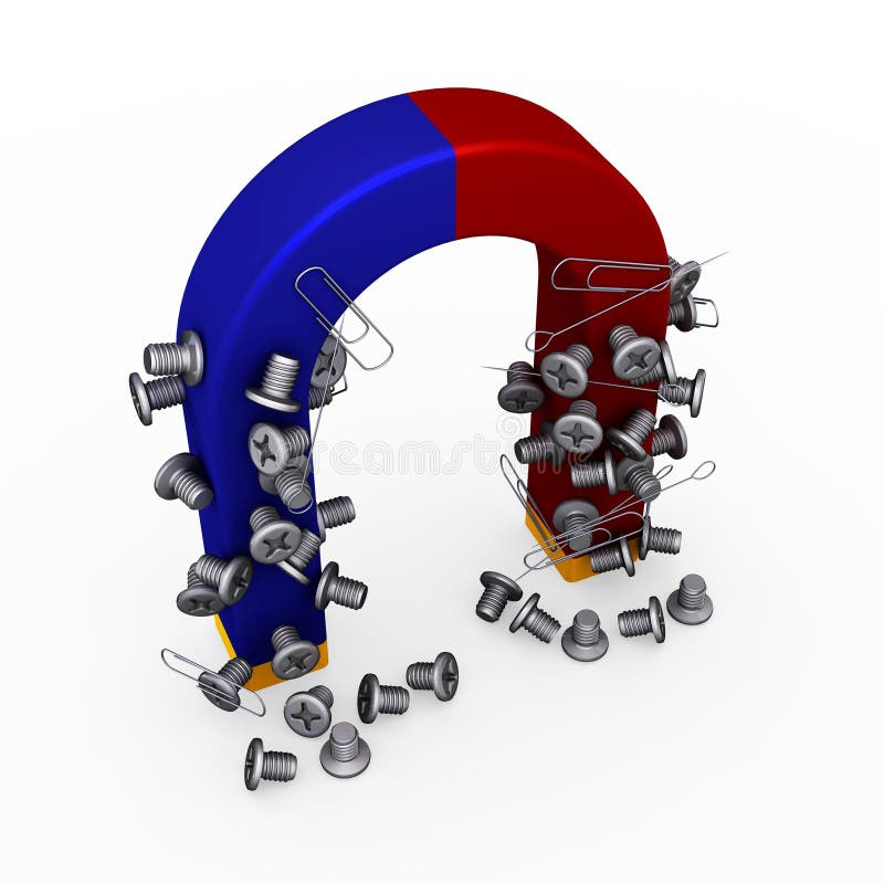Magnet with Screws Paper-clips and Paper-pins Stock Illustration ...
