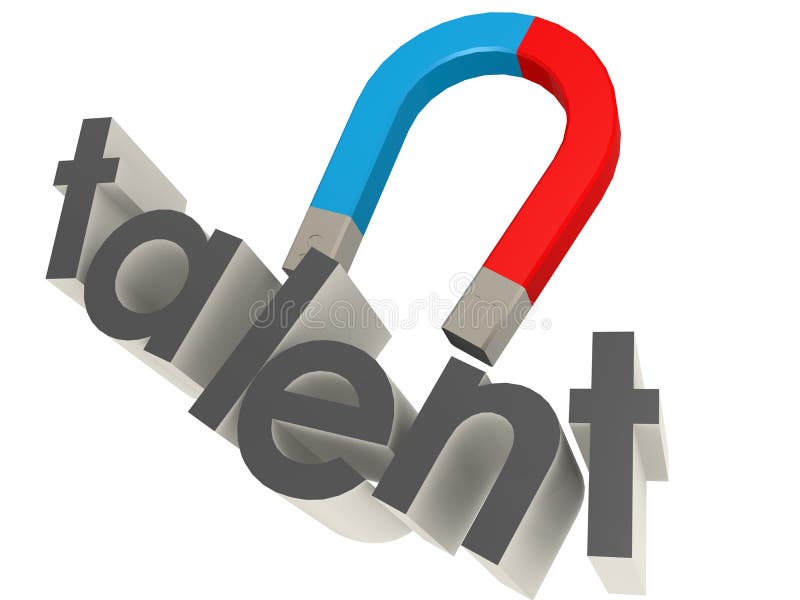 Magnet and talent word stock illustration. Illustration of motivation ...