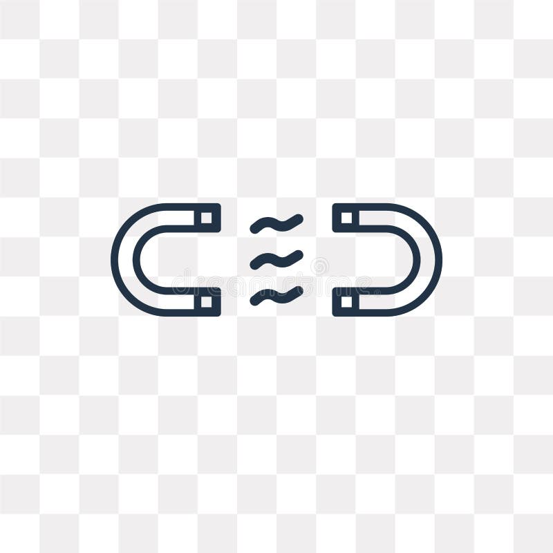 Magnet Vector Icon Isolated on Transparent Background, Linear Ma Stock ...