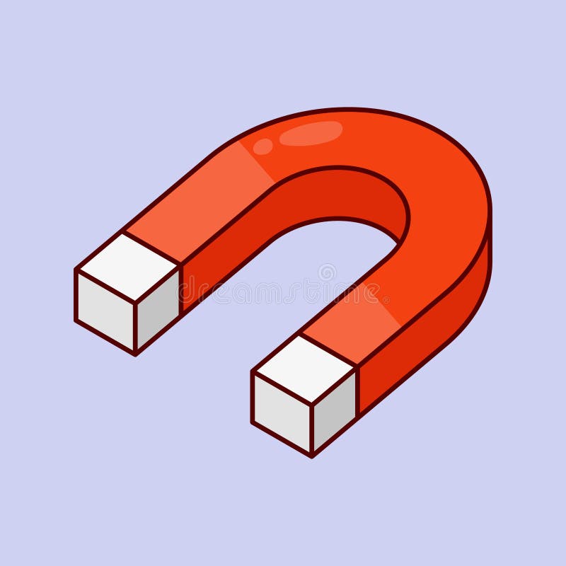 Magnet Vector Icon. U Shaped Magnet Icon. Physics Magnet Science Stock ...