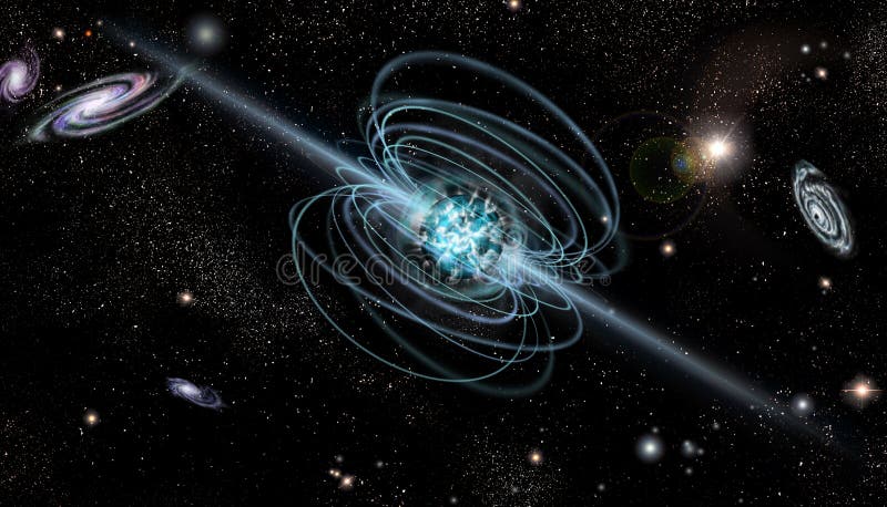 Magnetar, Ein Neutronenstern, Stern, Universum, Magnetfeld Stock ...