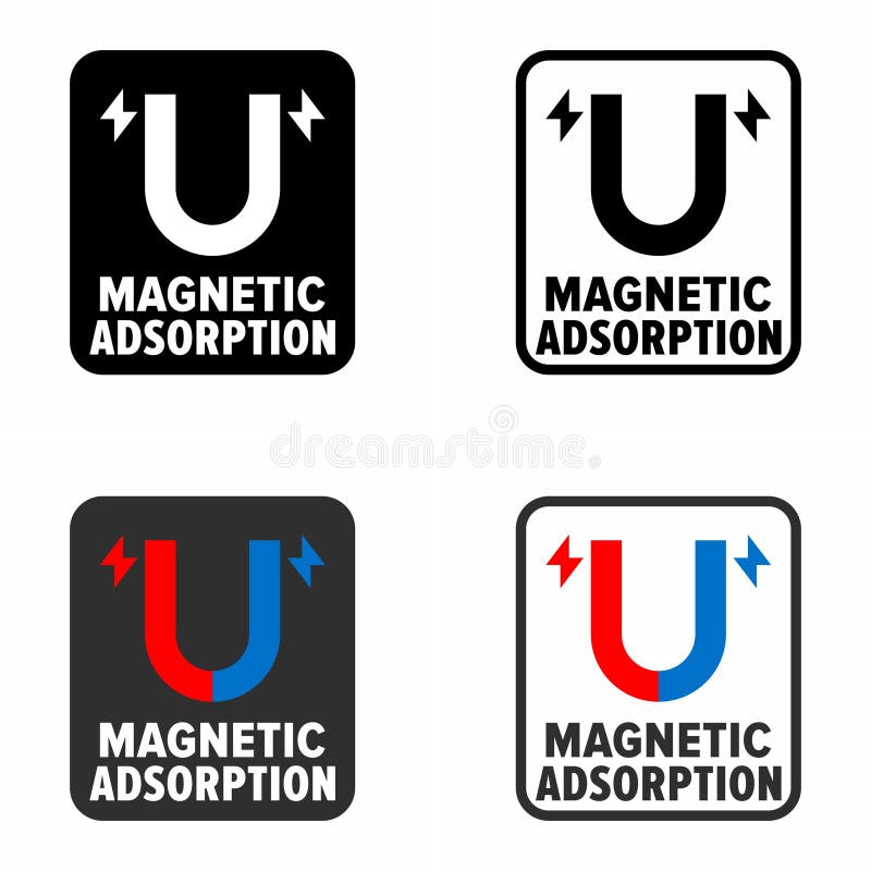 Magnetic Adsorption Vector Information Sign Stock Vector - Illustration ...