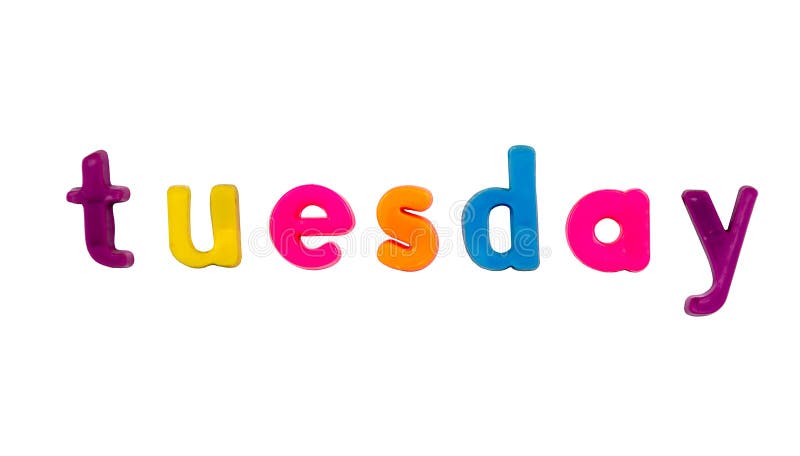 Magnetic Alphabet Letters - Tuesday Stock Image - Image of coloured ...
