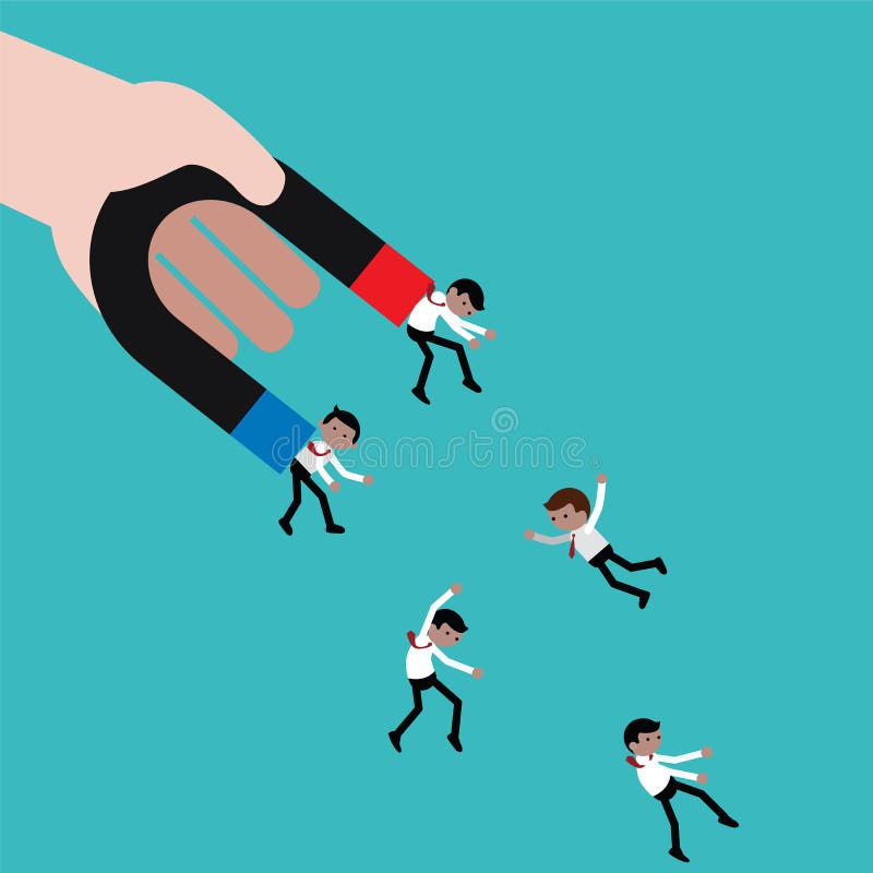 Magnetic attracting people stock vector. Illustration of love - 117918209