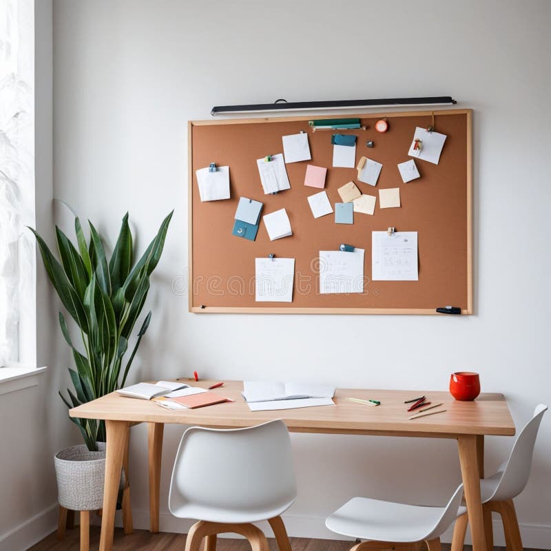 Magnetic Board Above the Table Stock Illustration - Illustration of ...