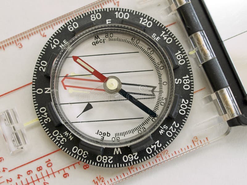 Magnetic Compass on World Map. Travel, Geography, Navigation, Tou Stock ...