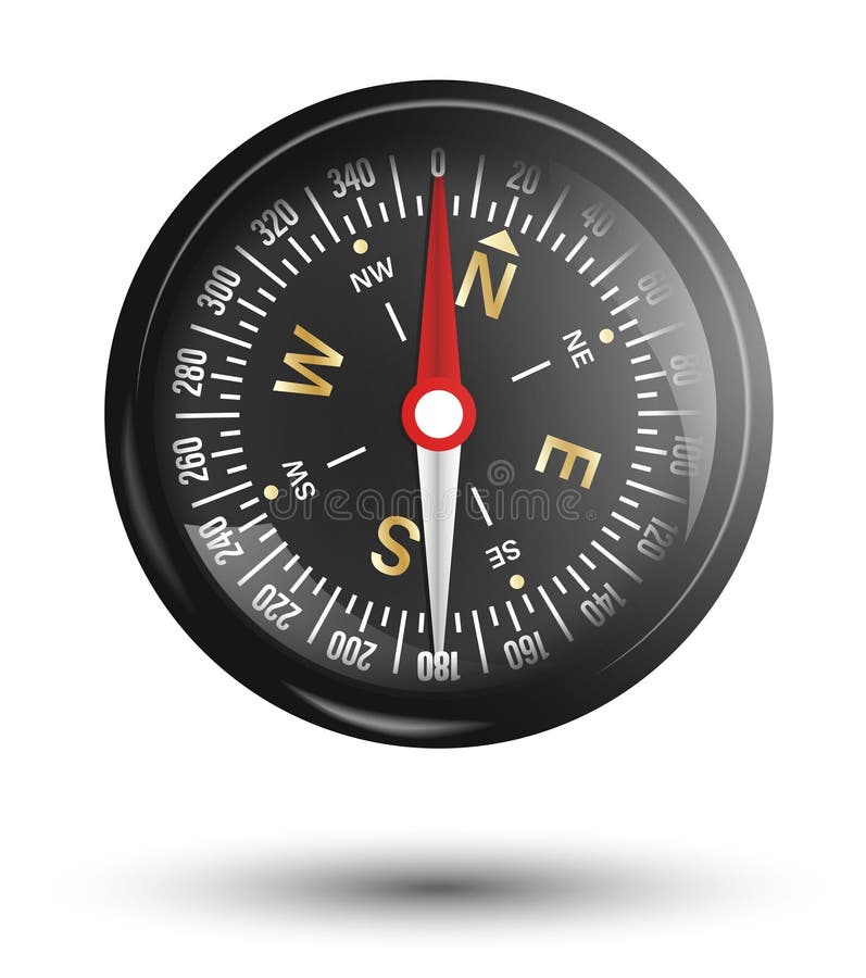 Magnetic Compass with Arrow and Scale. Compass Dial. Travel, a Device ...