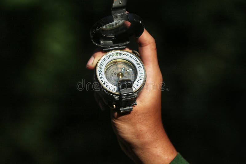 A Magnetic Compass in Color Display Stock Image - Image of display ...