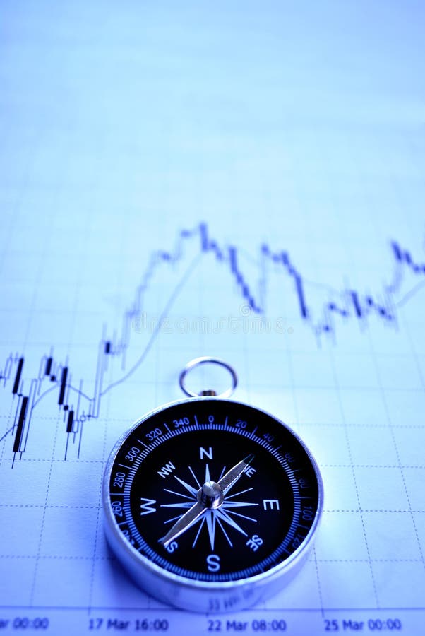 Magnetic Compass on a Graph Stock Image - Image of growth, analysis ...