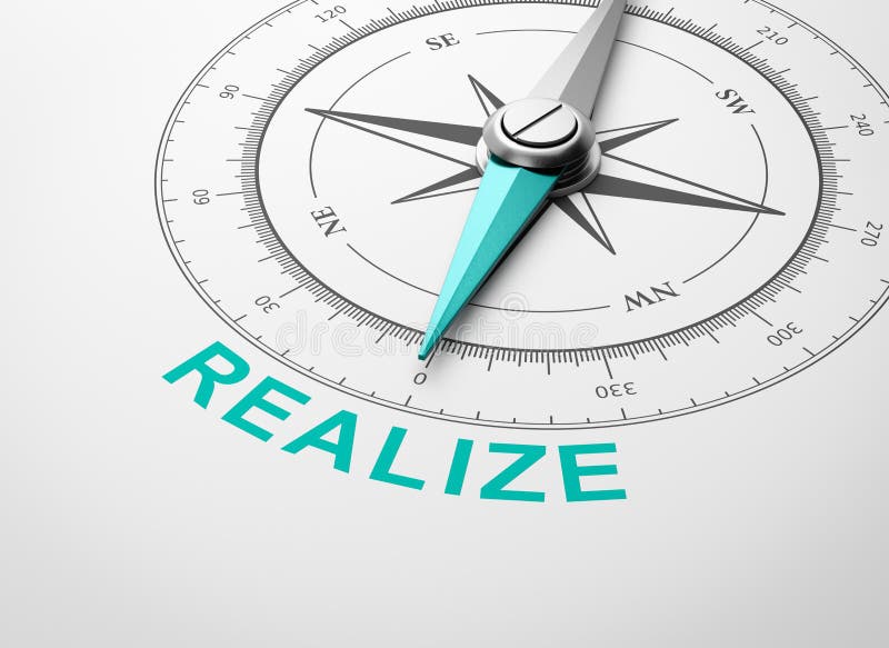 Compass on White Background, Realize Concept Stock Illustration ...