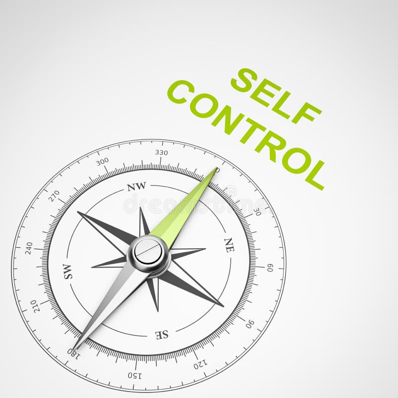 Compass on White Background, Self-Control Concept Stock Illustration ...