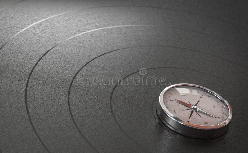 Magnetic Compass Pointing North. Navigation Concept Stock Illustration ...