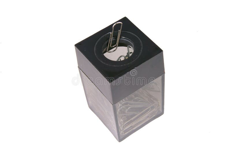 Magnetic Container for Paper Clips Stock Photo - Image of clip, offices ...