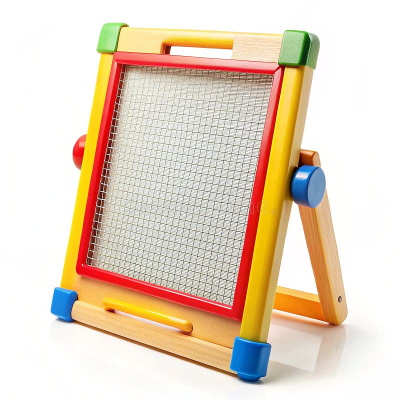 Magnetic Drawing Board Toy on White Background Stock Illustration ...