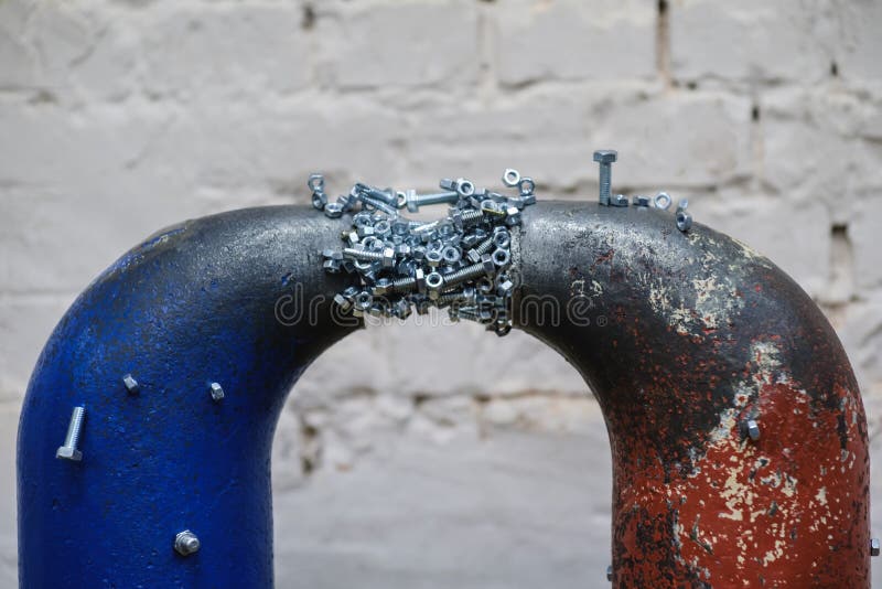 Magnetic Experiment Demonstration Magnetism. Physics School Stock Photo ...