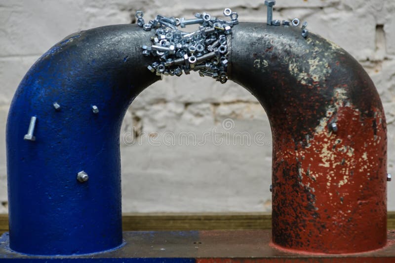 Magnetic Experiment Demonstration Magnetism. Physics Technology Stock ...