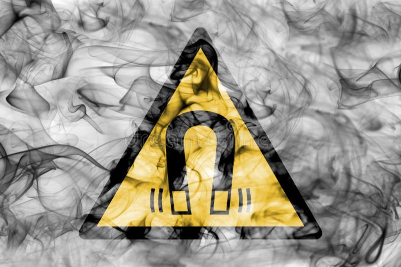 Magnetic Field Hazard Warning Smoke Sign. Triangular Warning Hazard ... Magnetic Field Hazard Warning Smoke Sign. Triangular Warning Hazard ...