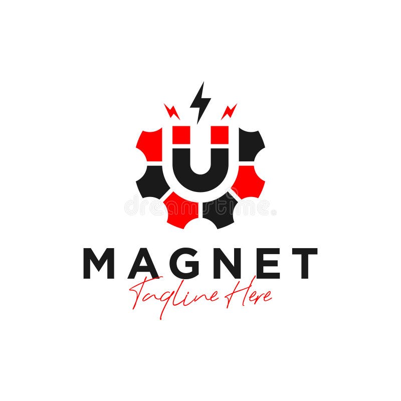 Magnetic Field Illustration Logo with Letter U Stock Vector ...