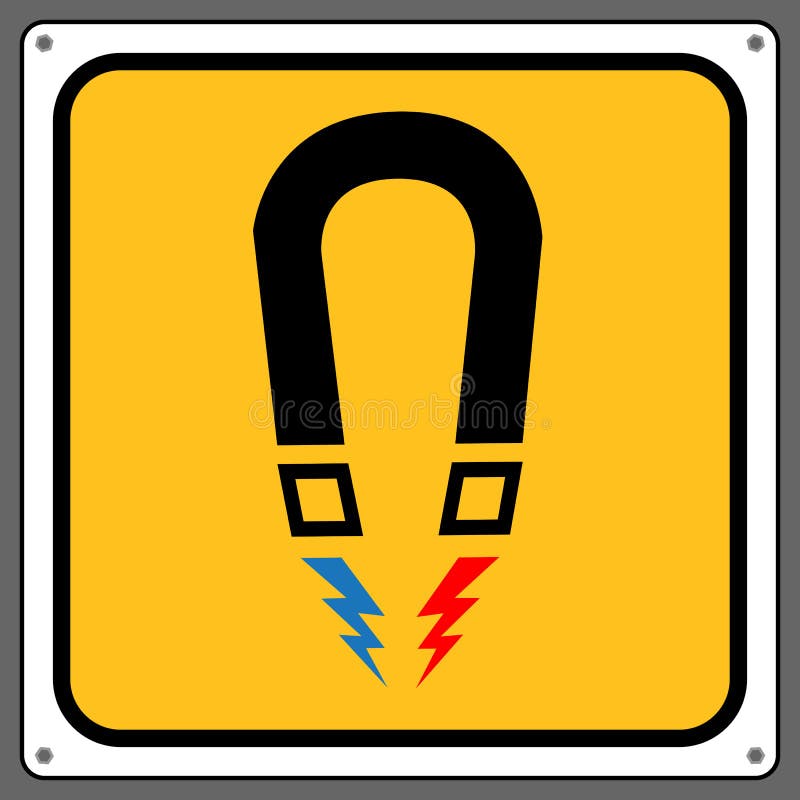 Magnetic Field Warning Sign.,Beware of Strong Magnetic Fields.,Caution ...
