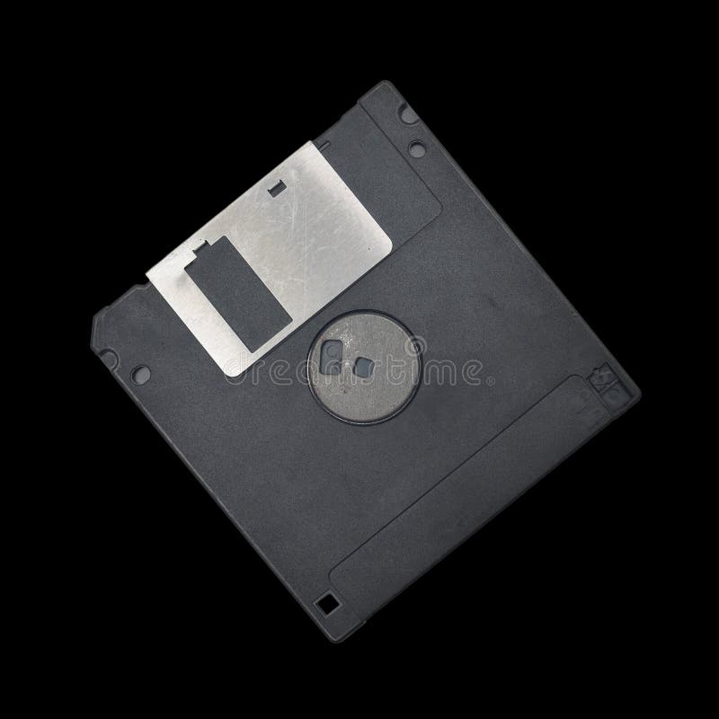 Magnetic Floppy Disc on a Black Background. Stock Image - Image of ...