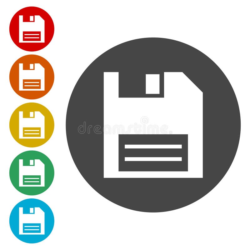Magnetic floppy disc icon stock vector. Illustration of disk - 107761693