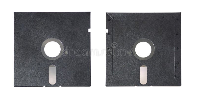 Magnetic Floppy Disk Top View and Back View. Stock Image - Image of ...